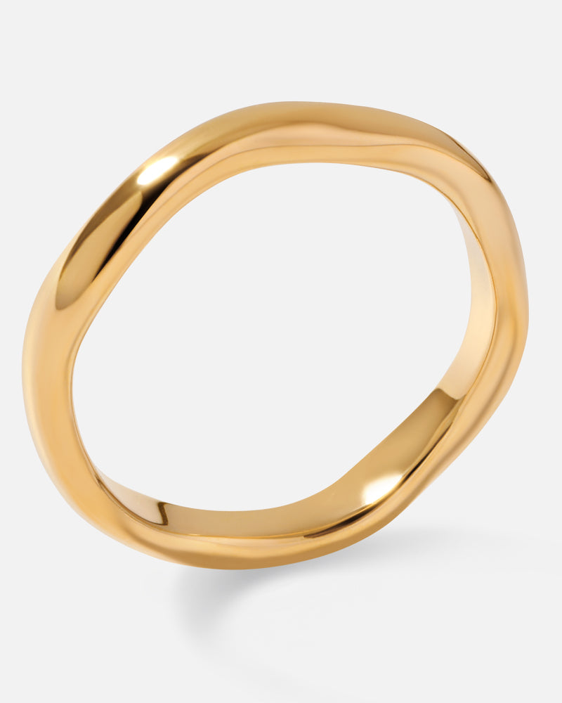 Wavy Stackable Ring - 18k Gold Plated Titanium - Basique